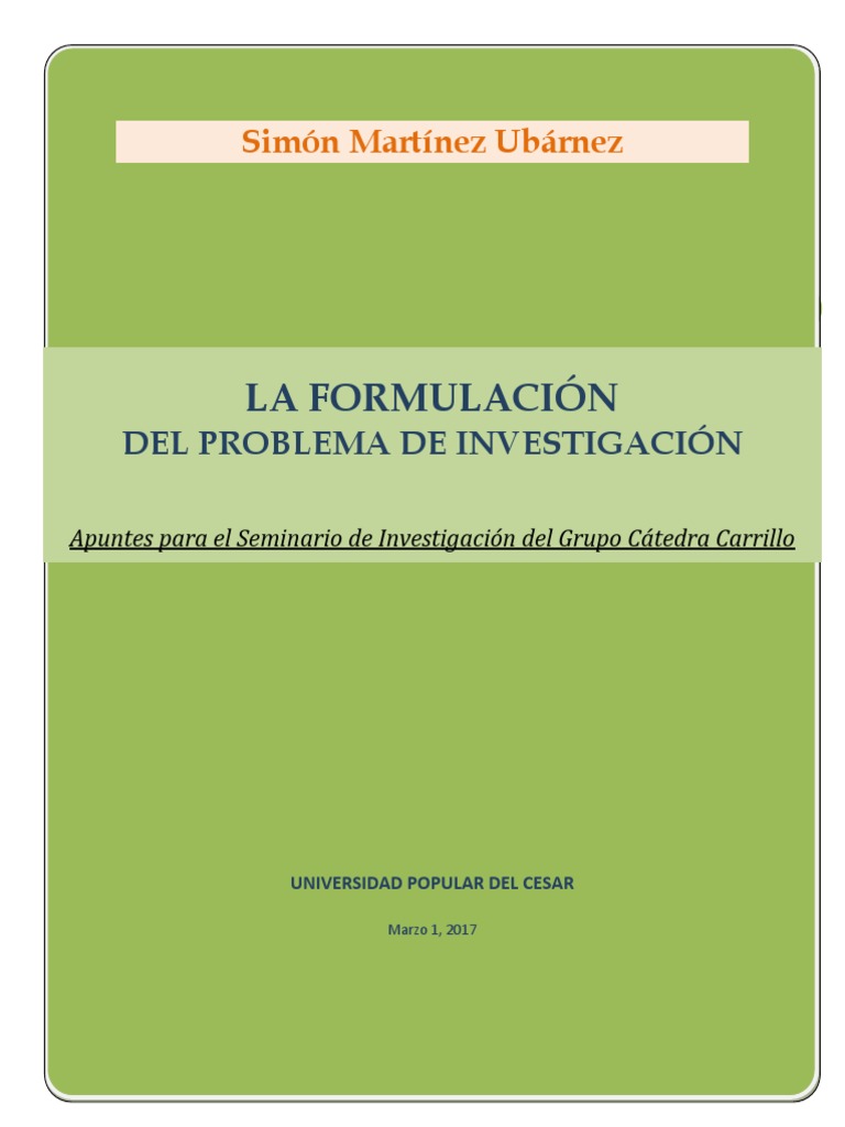 Formulación Del Problema de Investigación | PDF | Conocimiento | Realidad