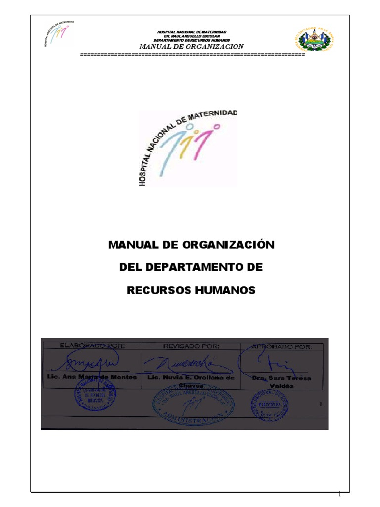 Manual de Recursos Humanos del Hospital | PDF | Gestión de recursos ...