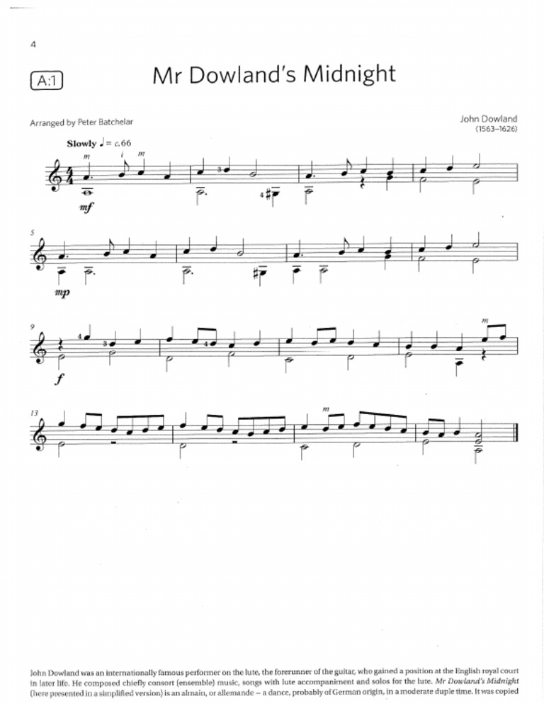 Mr Dowland's Midnight Almain Dance | PDF