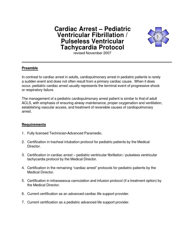 VF Pedi | PDF | Cardiac Arrest | Cardiopulmonary Resuscitation