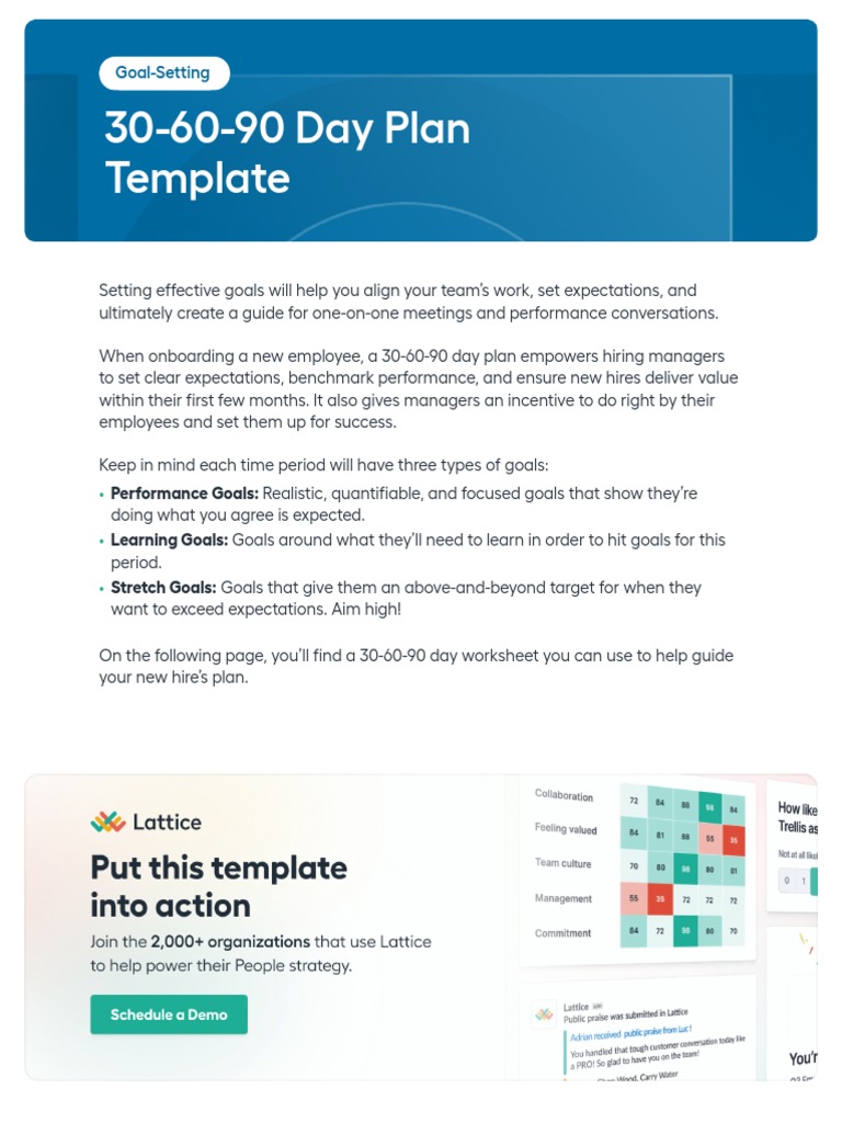 30-60-90 Day Template | PDF | Goal | Goal Setting