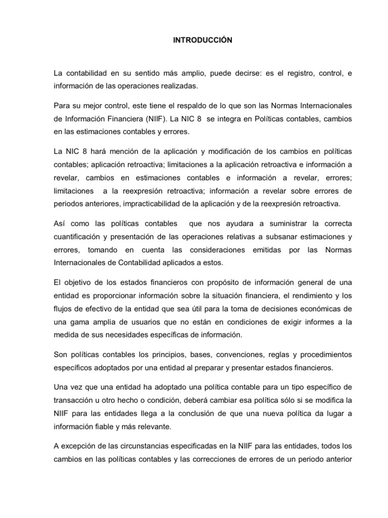 Nic 8 | PDF | normas internacionales de INFORMACION FINANCIERA ...
