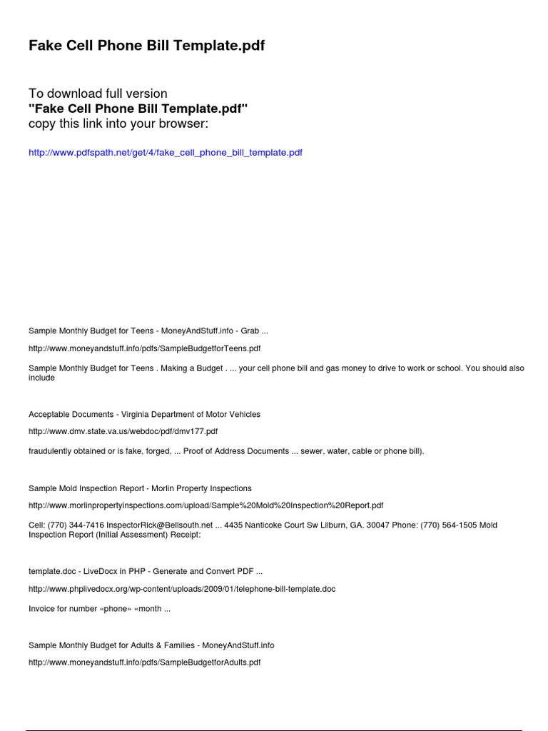 Tmobile Bill Template Pdffiller Pdf