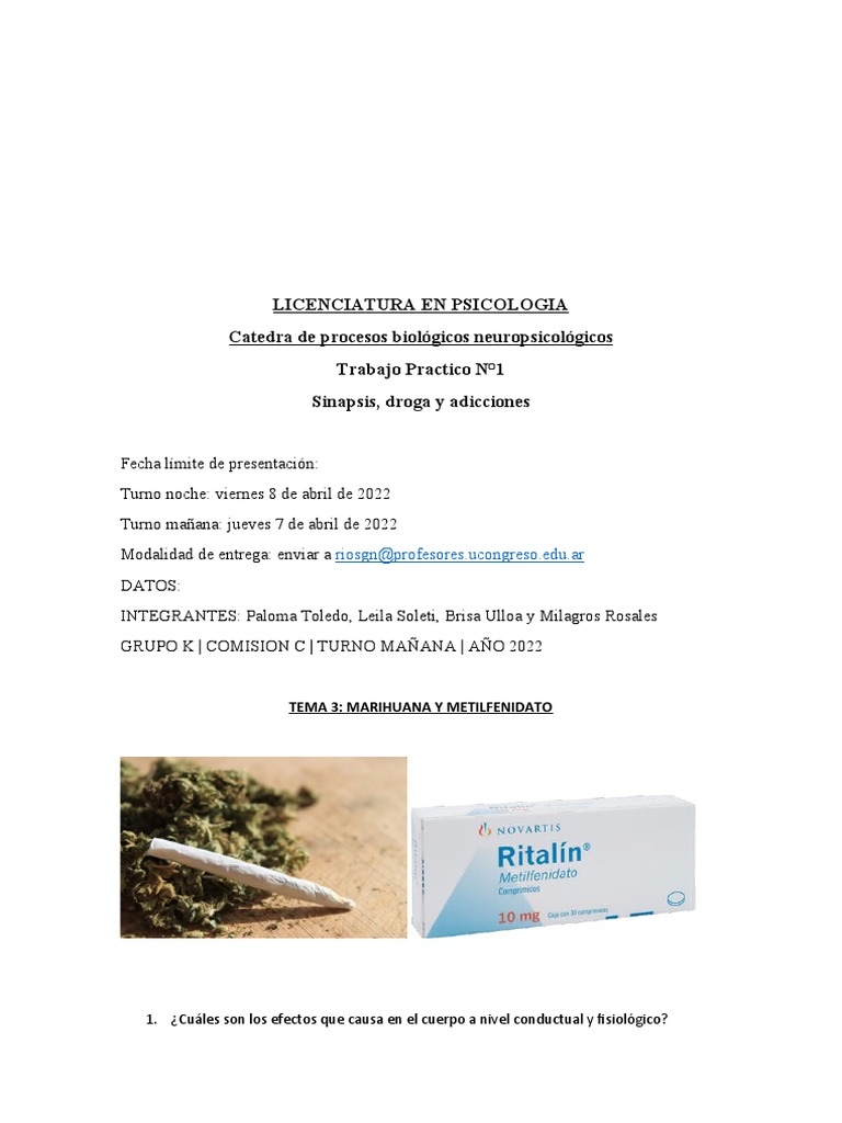 TP N° 1 PROCESOS BIOLOGICOS | PDF | Neurotransmisor | Sinapsis