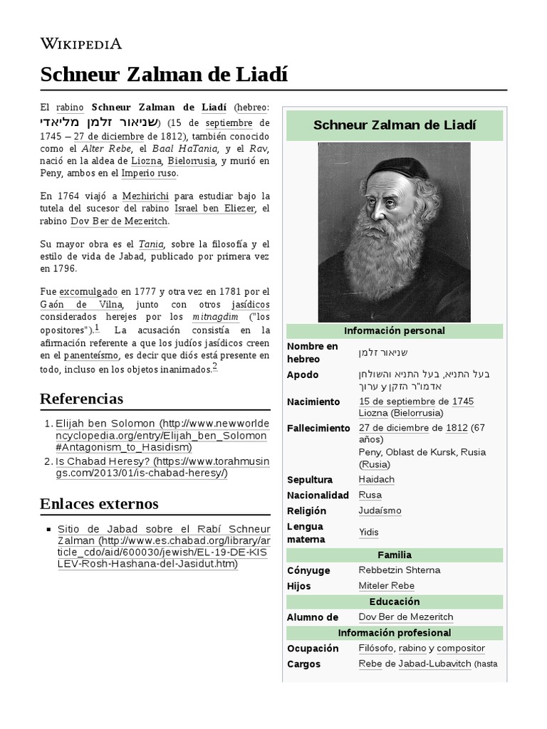 Schneur Zalman de Liadí | PDF | Religiones religiosas | Judios y judaísmo