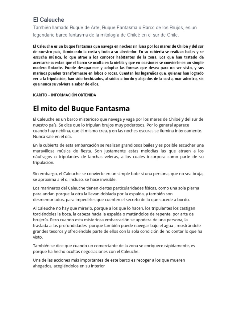 La Leyenda Del Caleuche | PDF