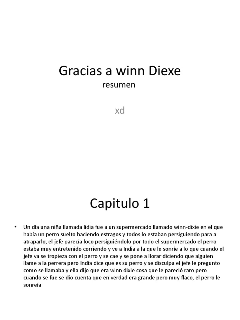 Resumen de "Gracias a Winn-Dixie" | PDF