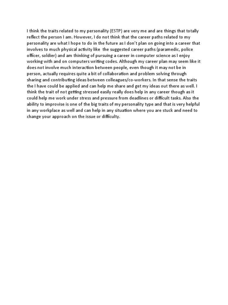 Personality Reflection | PDF