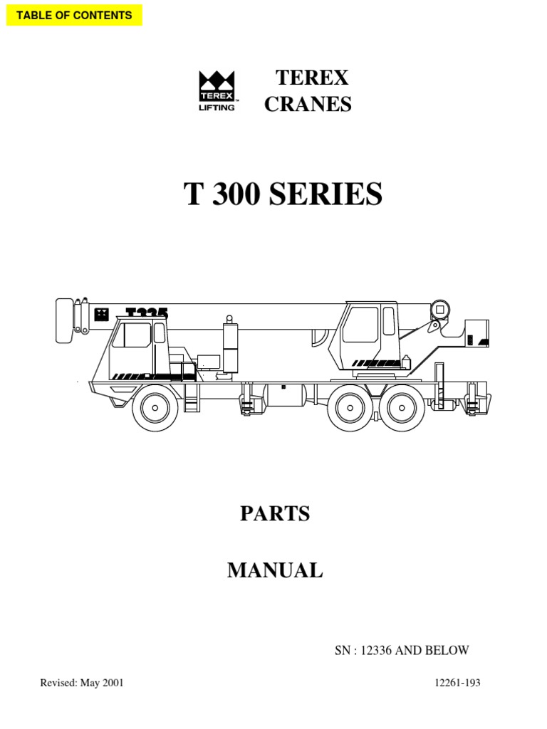 Terex T300 Series Parts Manual | PDF | Crane (Machine) | Transport