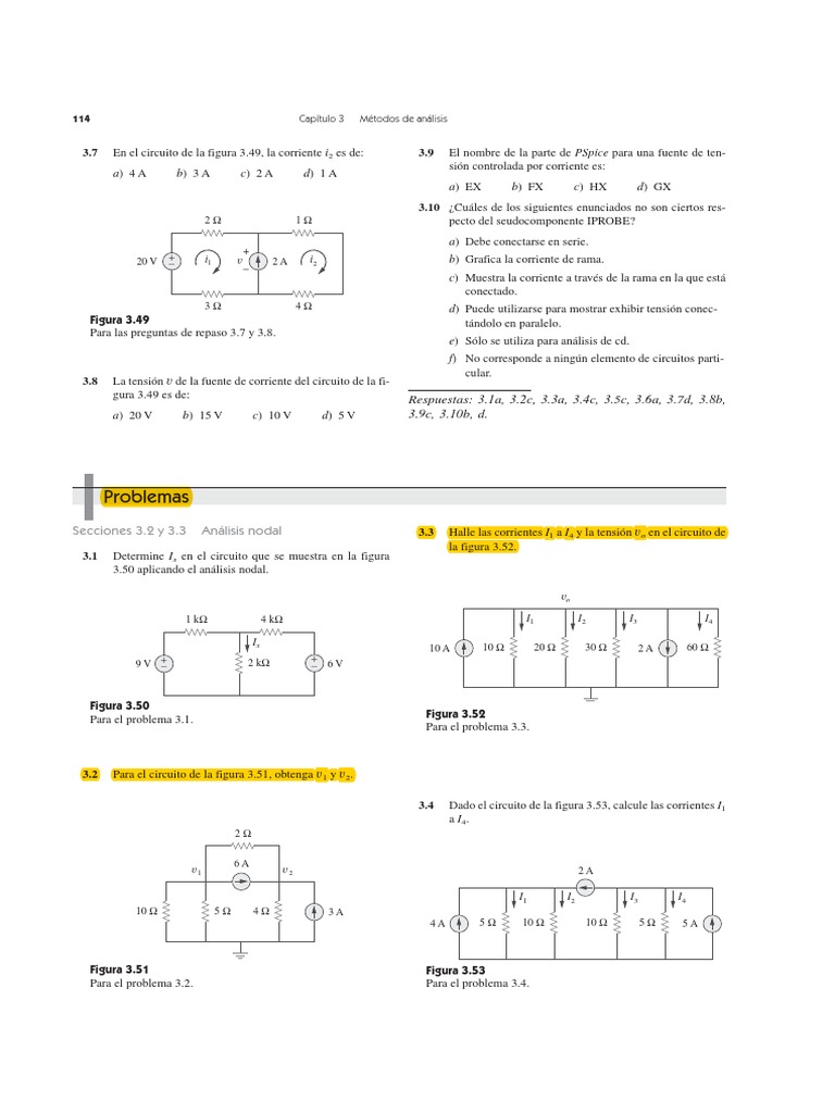 Ejercicios Circuitos Cap 3 y 4 - Sadiku | PDF | Electromagnetismo | Unidades de medida