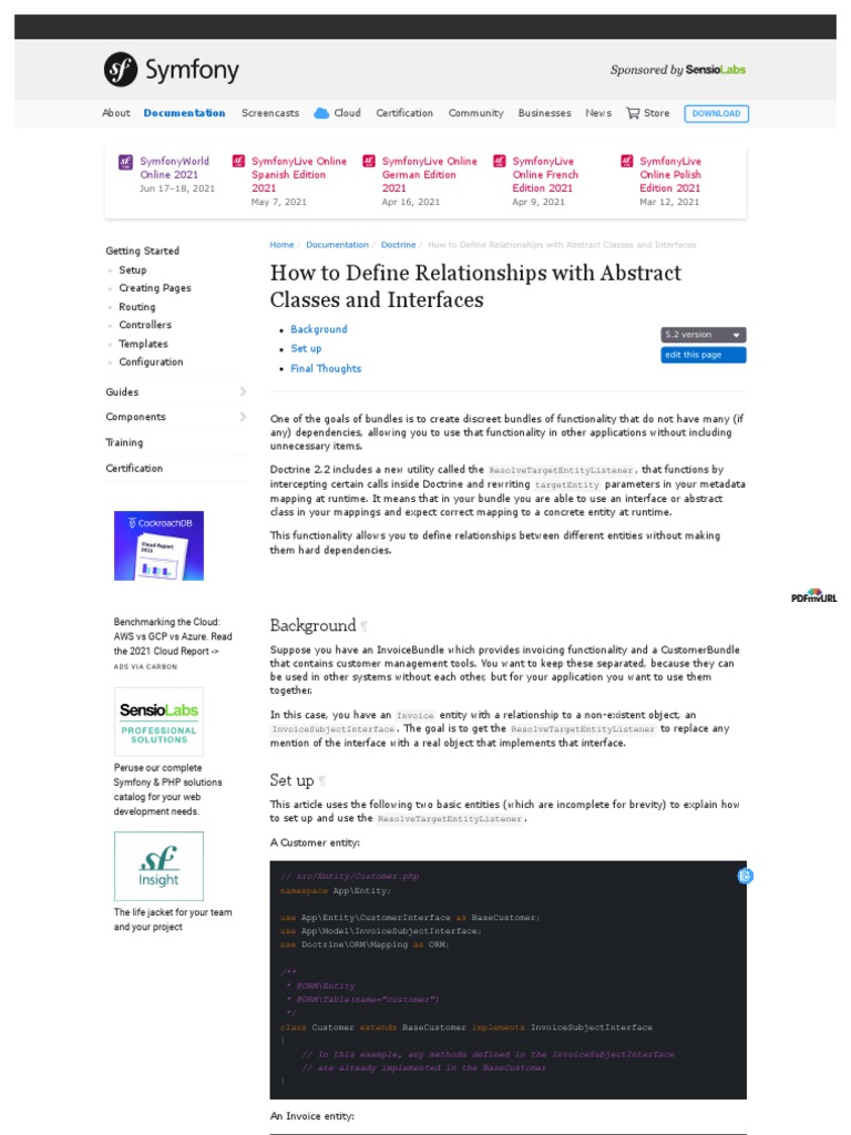 Doctrine Resolve Target Entity | PDF | Php | Component Object Model
