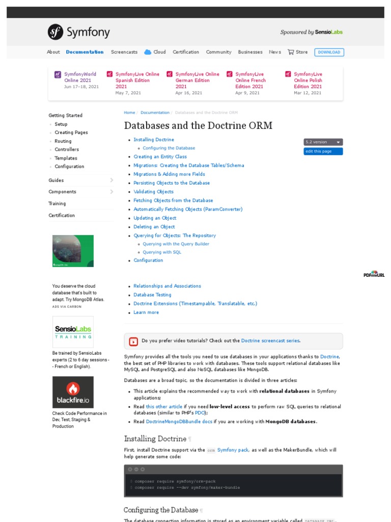 Doctrine Pdf Databases Php