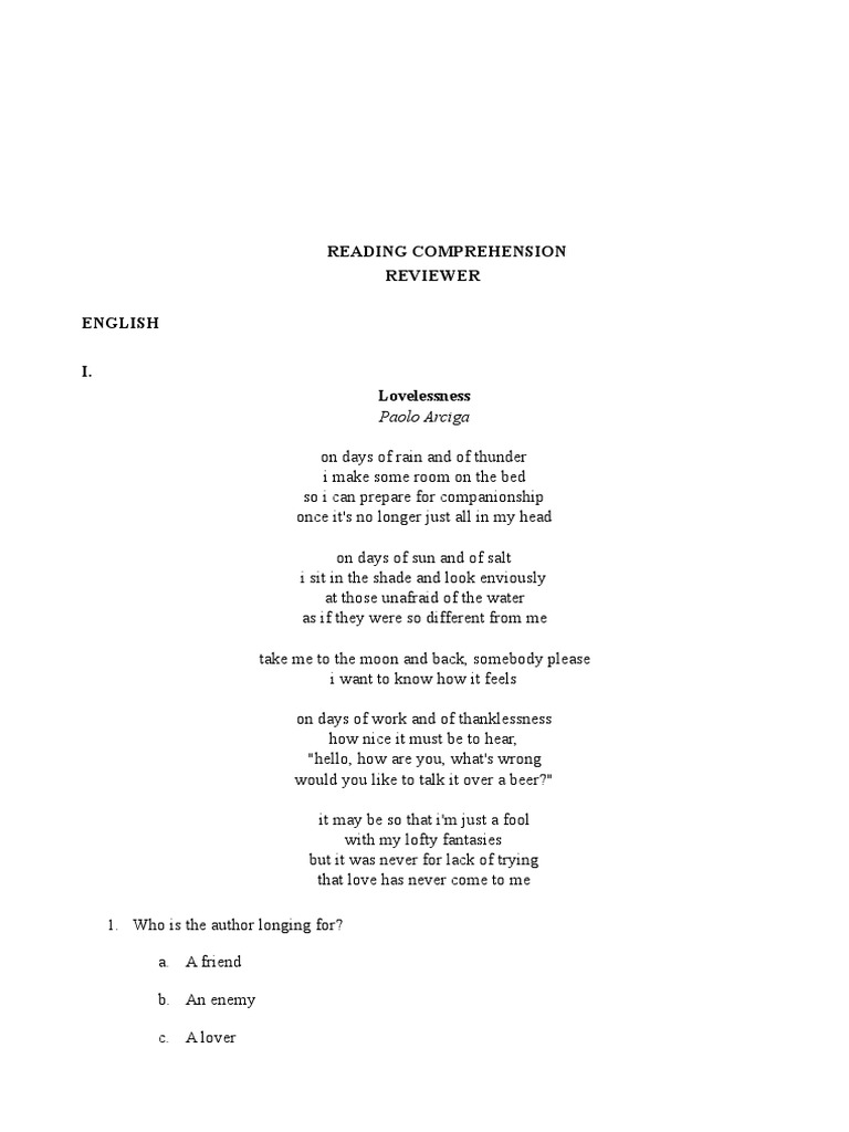 Reading Comprehension Reviewer | Download Free PDF | Pablo Picasso