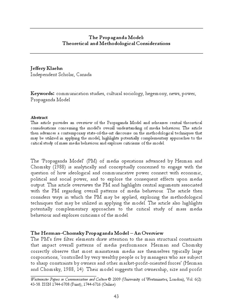 Klaehn - The Propaganda Model_ Theoretical and Methodological ...