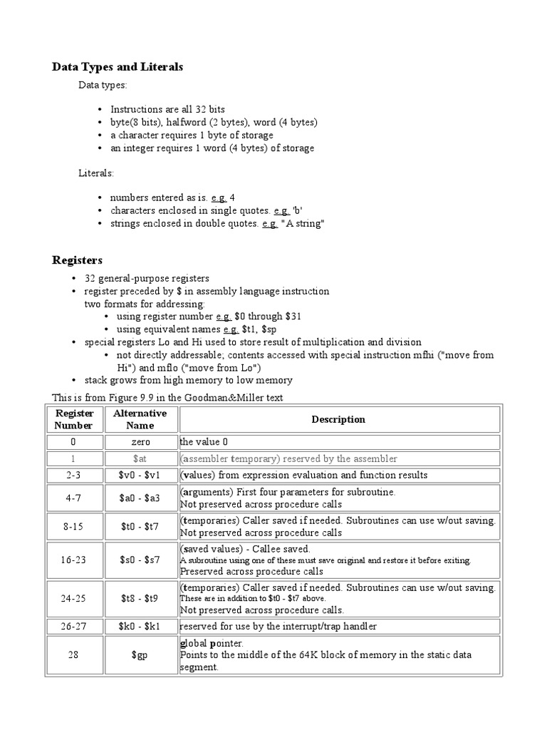 mips quick tutorial | PDF