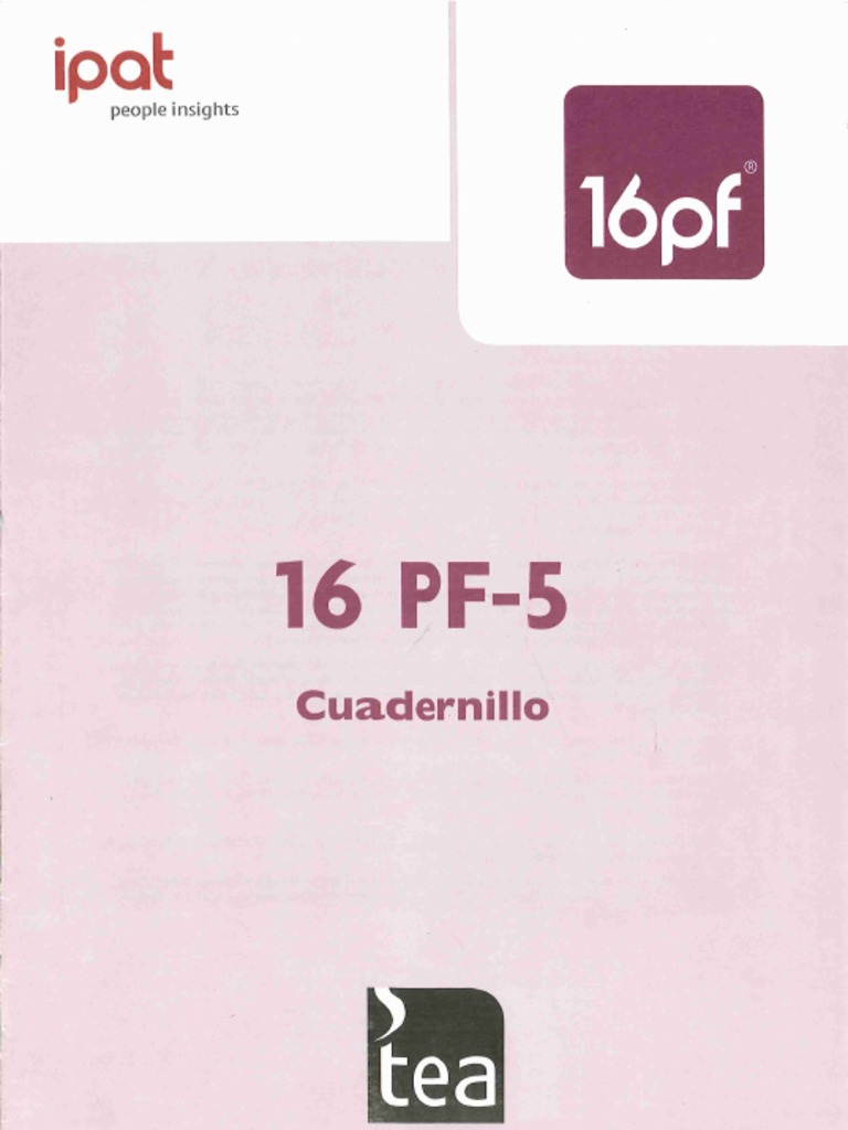 Cuadernillo 16PF5 | PDF