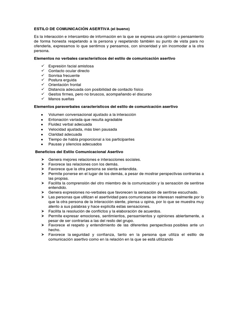 Comunicación Asertiva: Claves y Beneficios | PDF