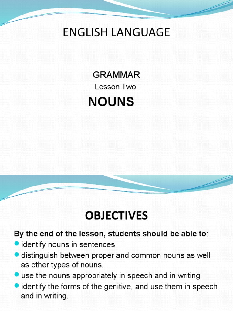 Lesson 2 Nouns Lesson | PDF | Subject (Grammar) | Noun