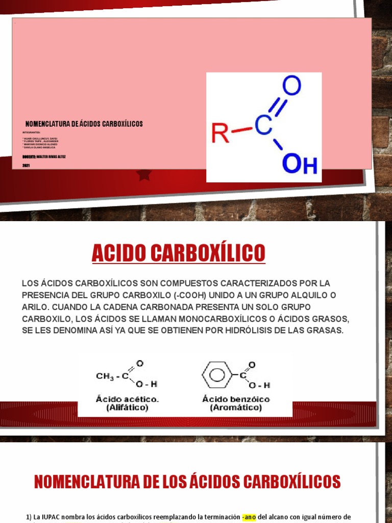 Nomenclatura de Acido Carboxilico | PDF