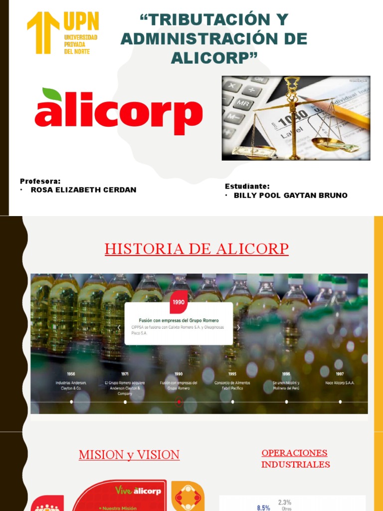 Alicorp PPT Final | PDF | Impuestos | Impuesto sobre la renta