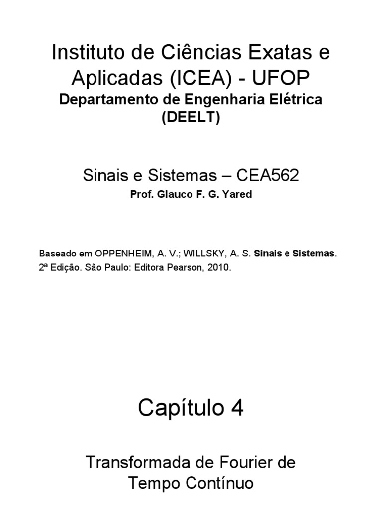 Slides Yared Cap4 | PDF | Transformada de Fourier | Séries de Fourier