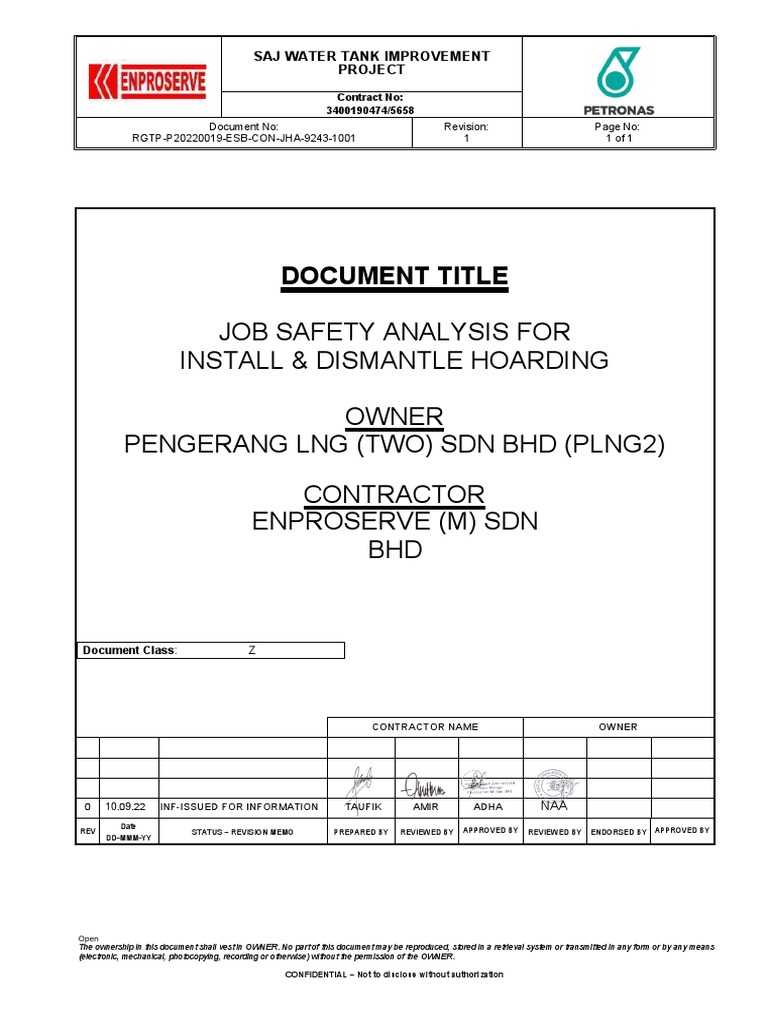 RGTP P20220019 Esb Con Jha 9243 1001 - 1 | PDF | Risk | Labor Relations
