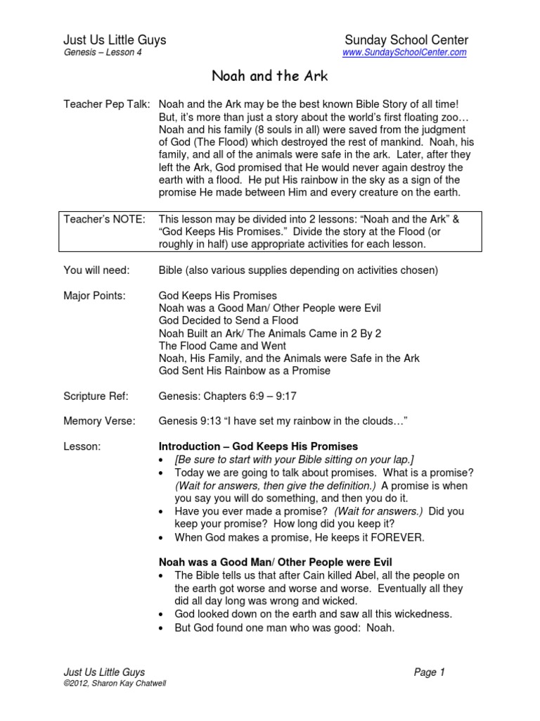 Lg6 Lesson 4 Noah and The Ark | PDF | Genesis Flood Narrative | Noah's Ark