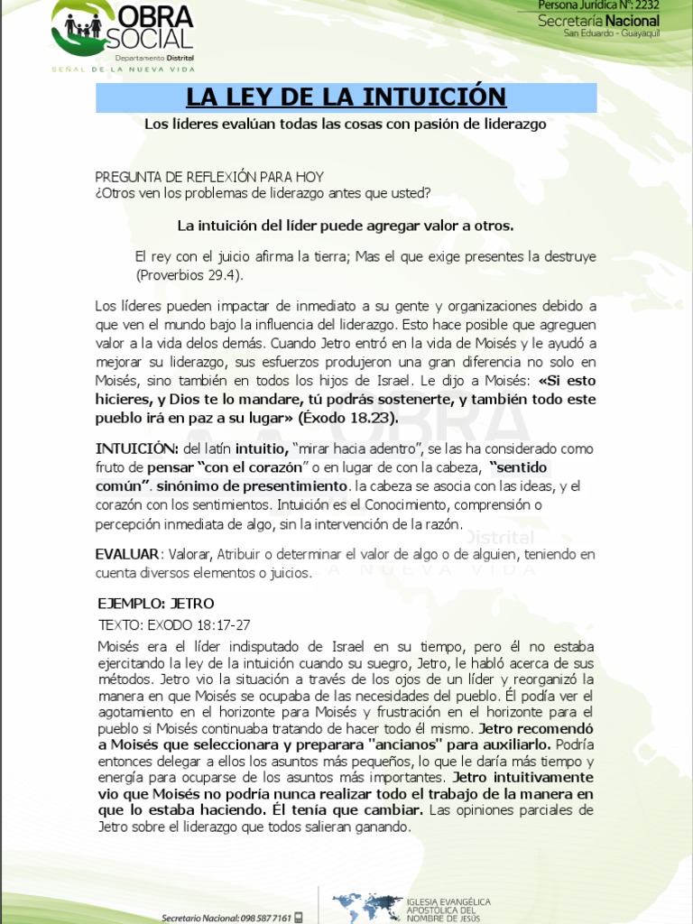 La Ley de La Intuición | PDF | Moisés | Liderazgo