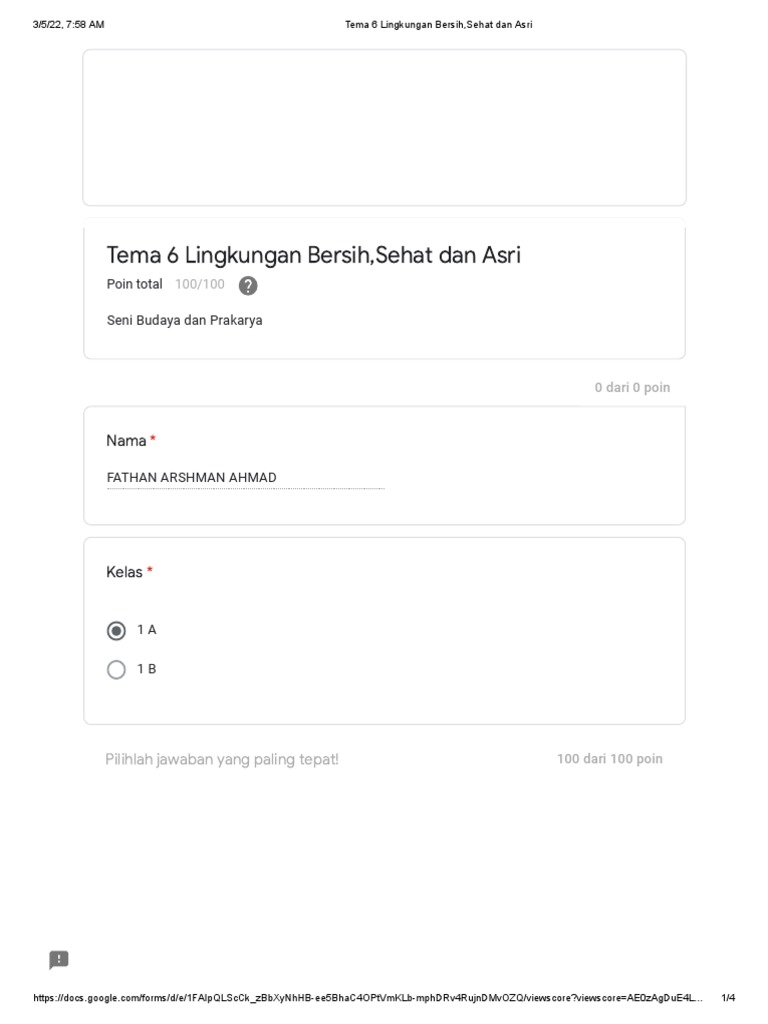 Tugas Tema 6 Gerakan Pungut Sampah TGL 5 Maret 2022 | PDF