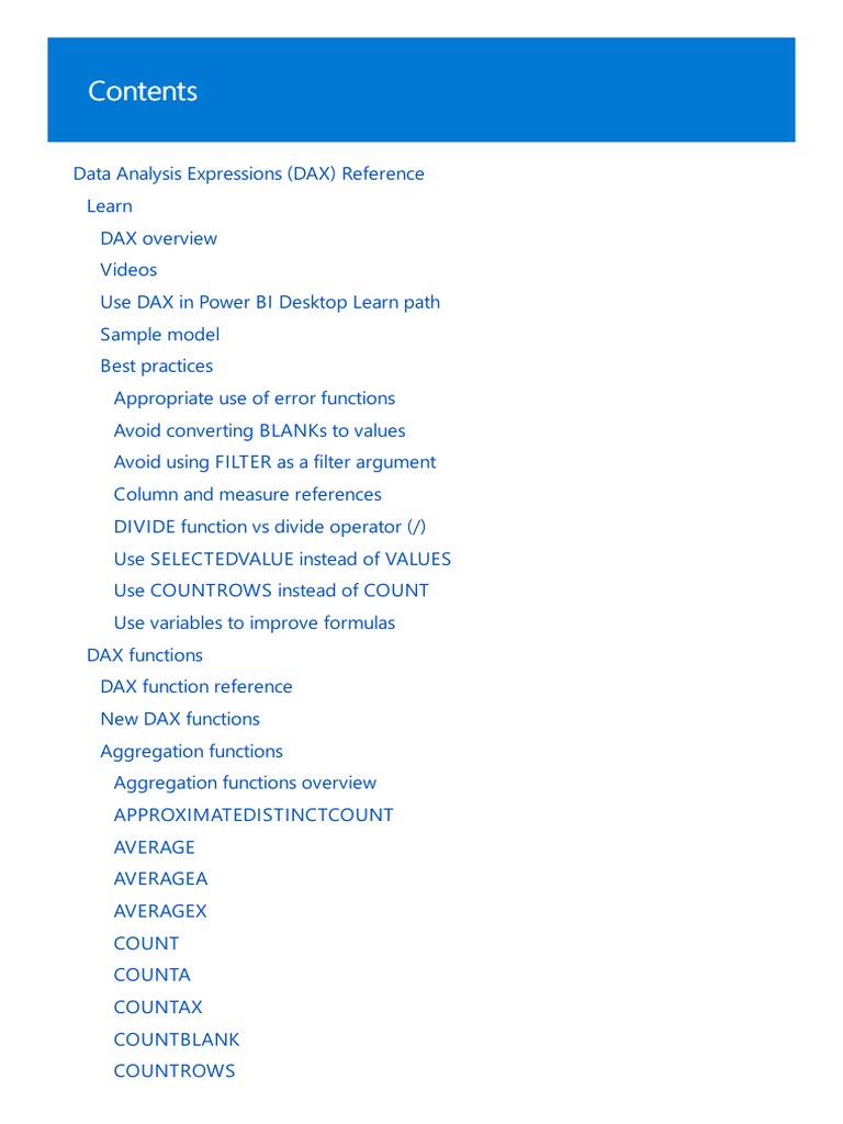 Dax Reference Pdf Data Type Boolean Data Type 3139