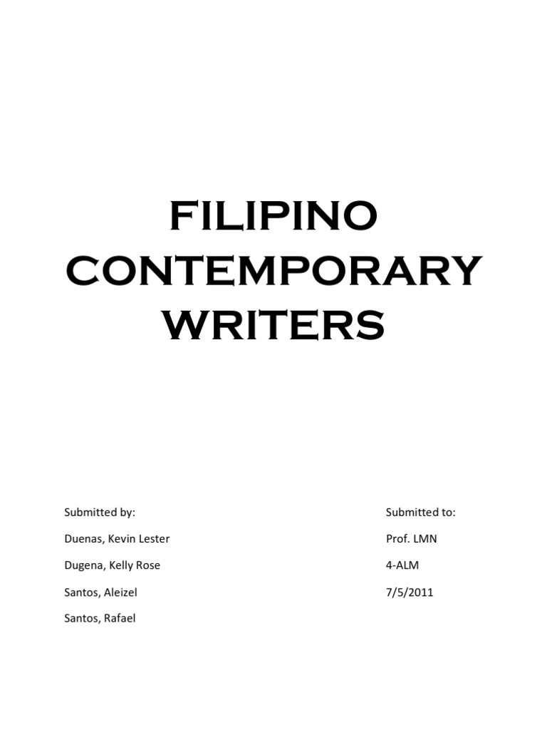 Filipino Contemporary Authors Overview | PDF