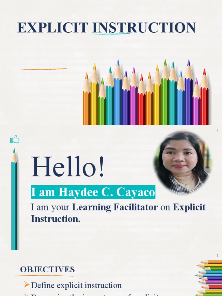 The Components and Effective Use of Explicit Instruction in Teaching ... The Components and Effective Use of Explicit Instruction in Teaching ...