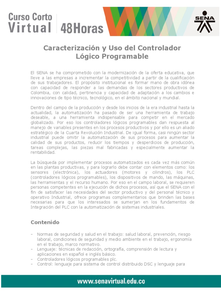 Caracterizacion y Uso Del Controlador Logico Programable | PDF | Controlador lógico programable ...