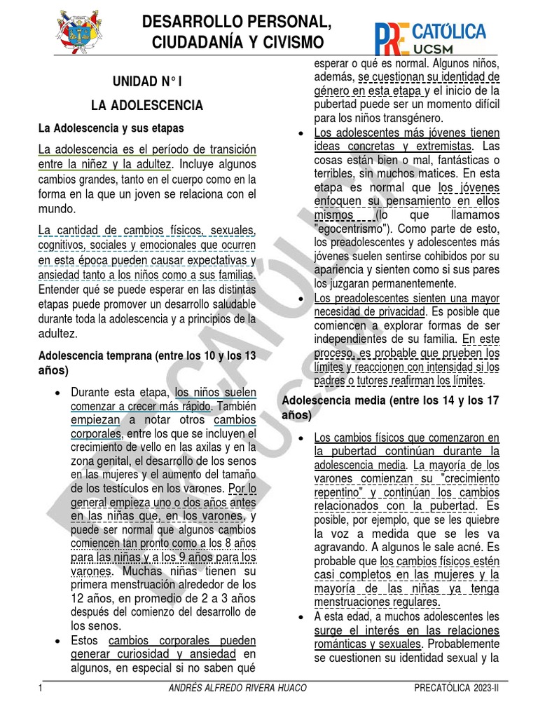 Subrayado Lineal | PDF | Adolescencia | Pubertad