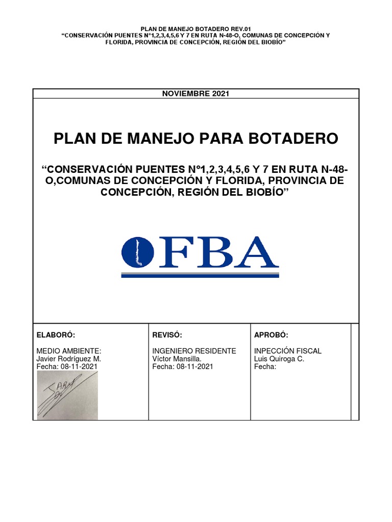 Plan de Manejo Botadero 0.1 | PDF | Entorno natural | Agua subterránea