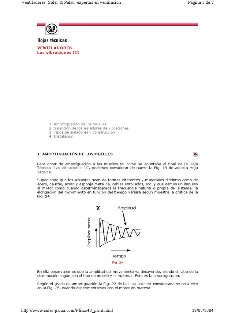 Ventiladores Vibraciones 3 | PDF | Aislador (Electricidad) | Mojadura