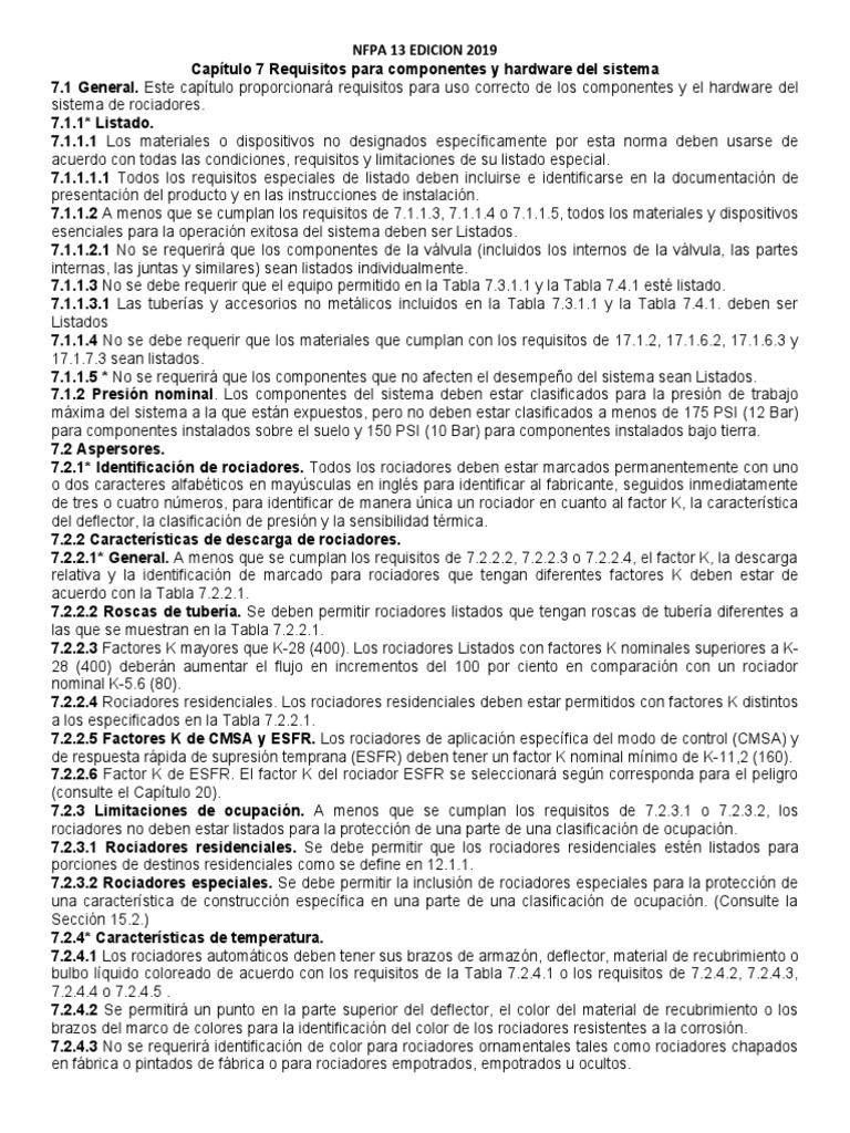Cap 7 Nfpa 13 2019 | PDF | Soldadura | Construcción