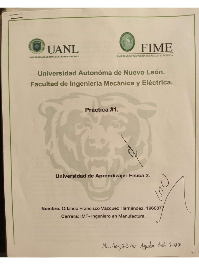 PRÁCTICA 1 Lab Fisica 2 | PDF PRÁCTICA 1 Lab Fisica 2 | PDF