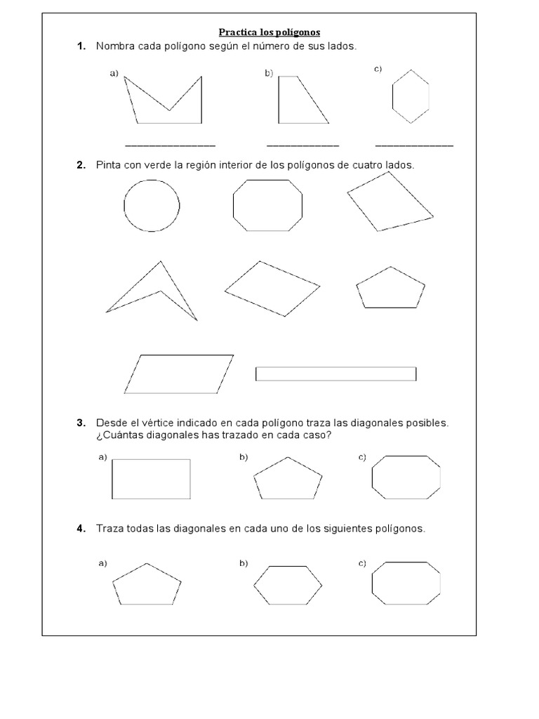 Ficha de Polígonos | PDF