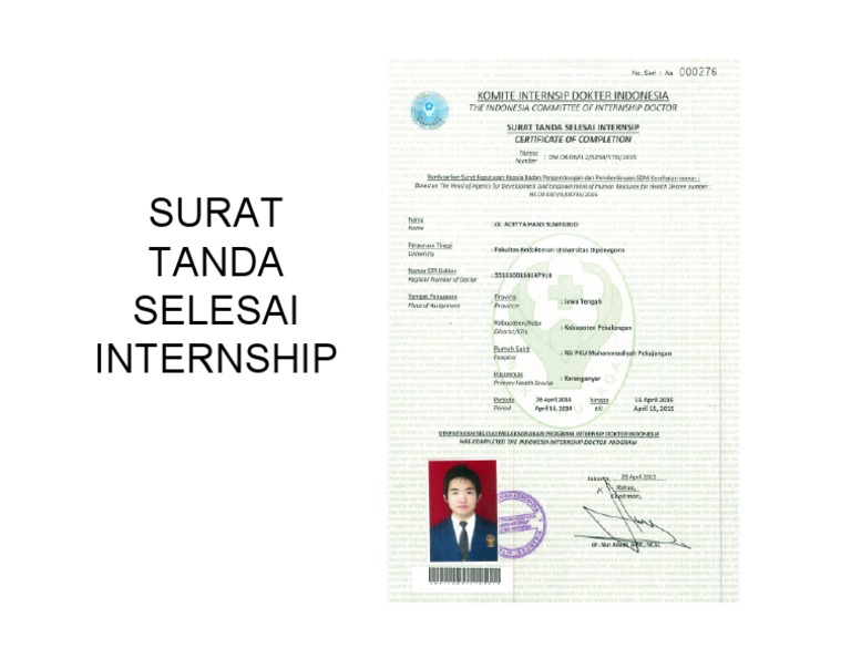 Surat Tanda Selesai Internship | PDF