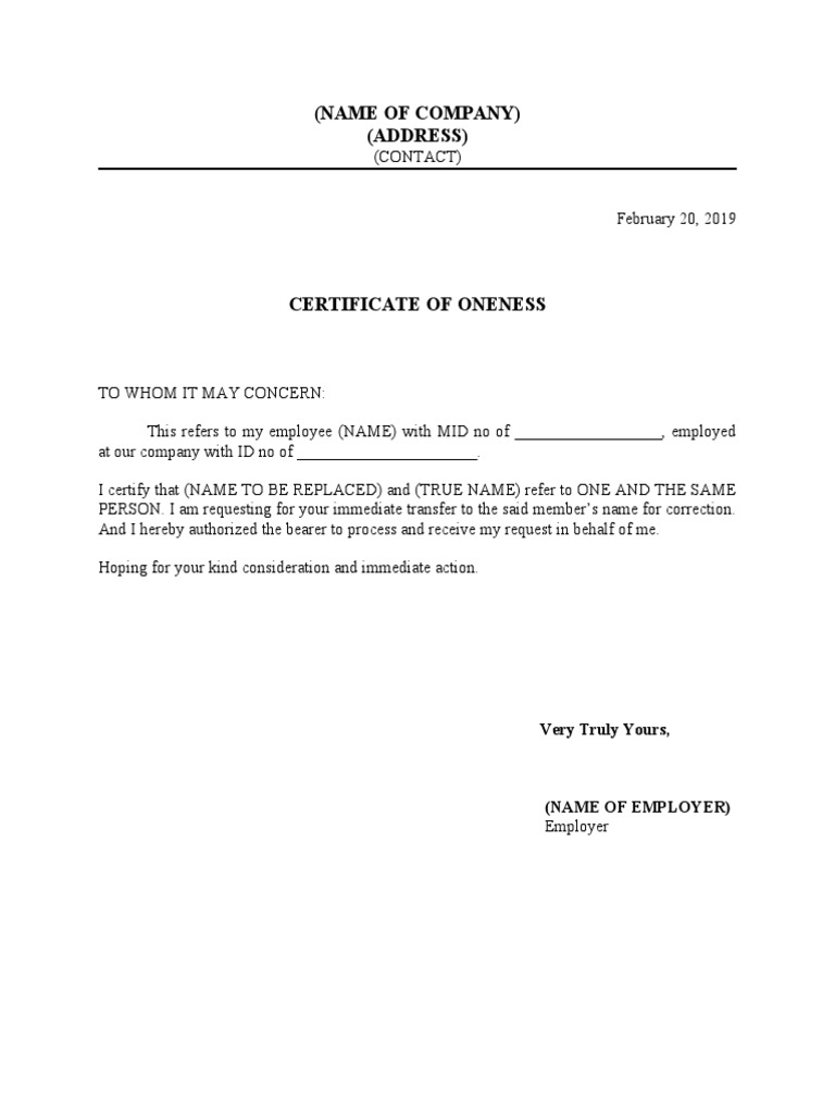 HDMF - Certificate Oness | PDF