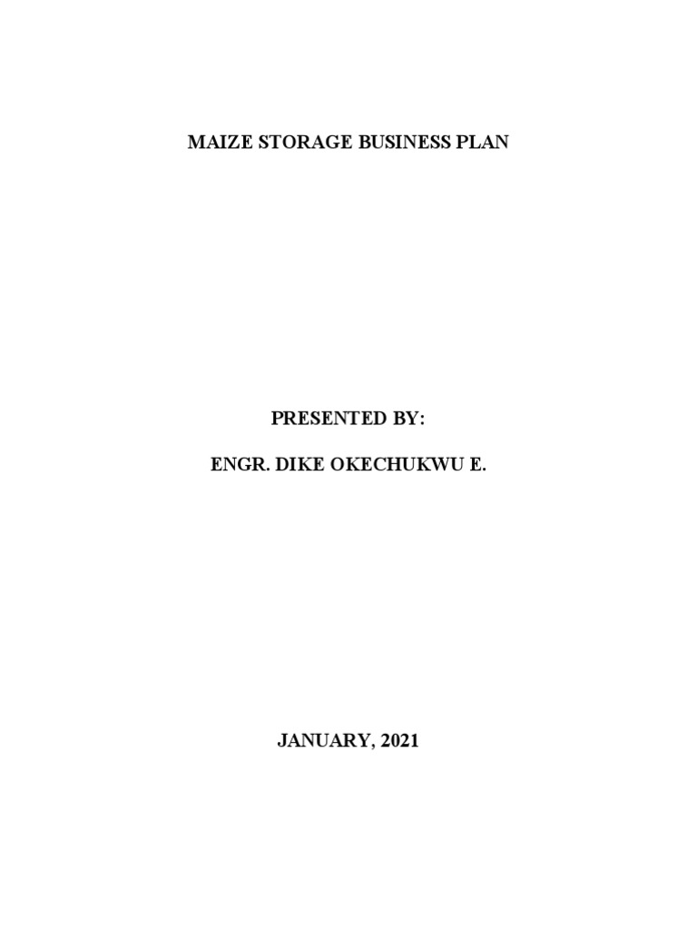 Corn Storage Business Plan | PDF | Maize | Agriculture