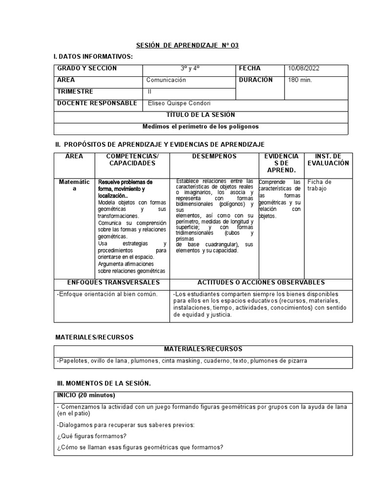 SESIÓN Poligonos | PDF | Aprendizaje | Modificación de comportamiento