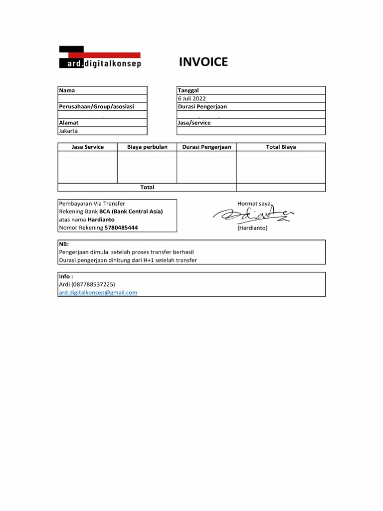 invoice kosong | PDF