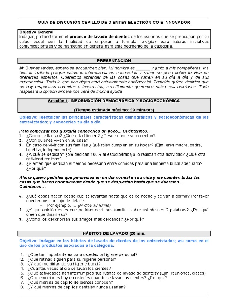 Grupo 3 Guía de Discusión Cepillos | PDF | Higiene oral | Cepillo de ...