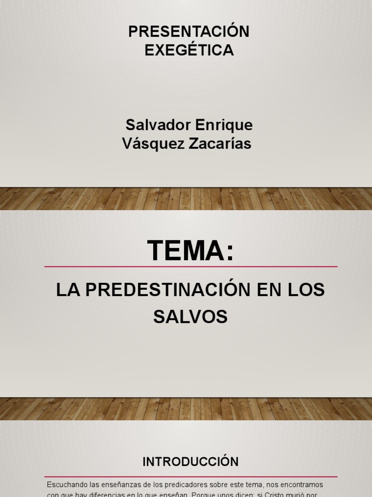 La Predestinación de Los Salvos. | PDF | Salvación | Predestinación