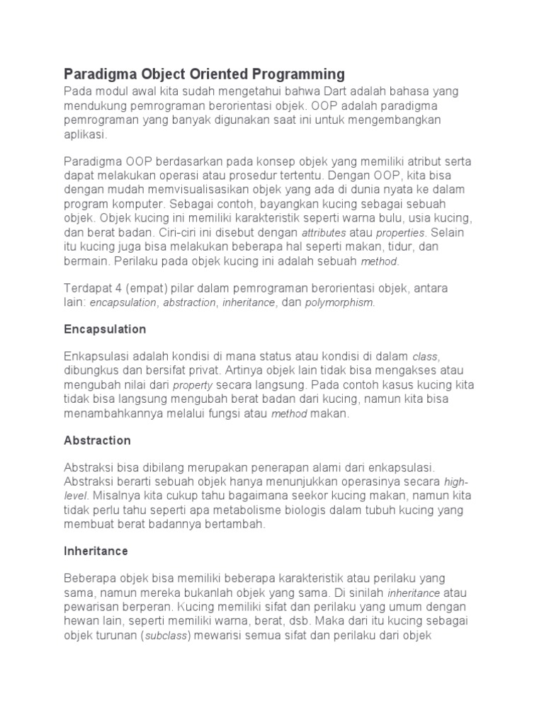 Paradigma Object Oriented Programming | PDF | Komputer
