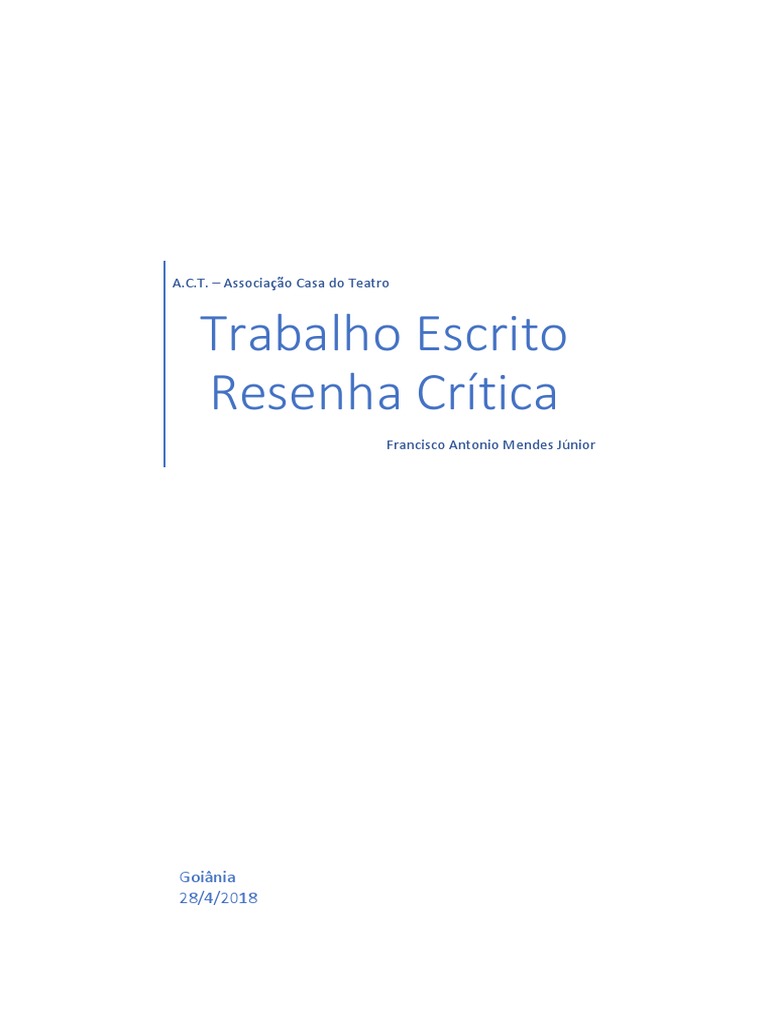 Resenha: "Matilde e a Bala Perdida" | PDF | Crítica | Tempo