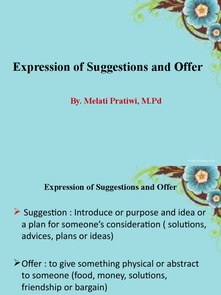Expression Suggestion and Offer | PDF