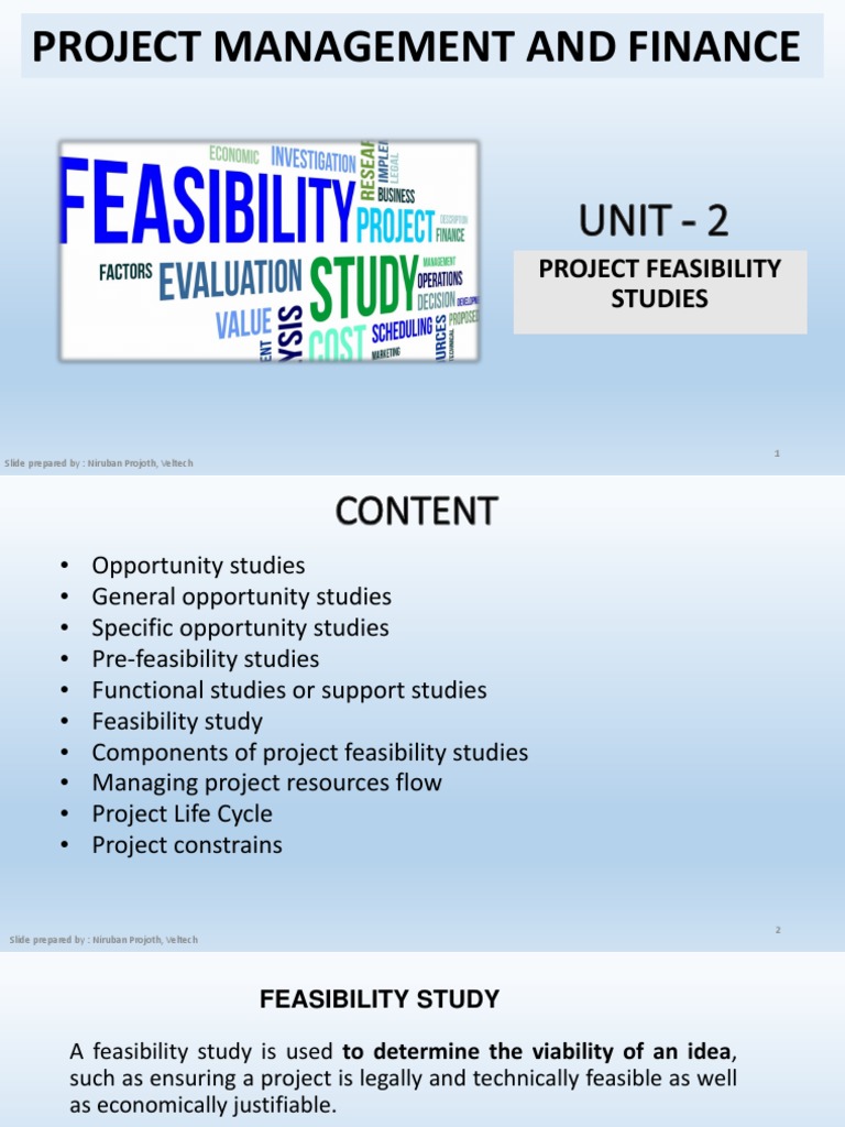 Unit 2 Project Feasibility Studies | PDF | Feasibility Study | Procurement